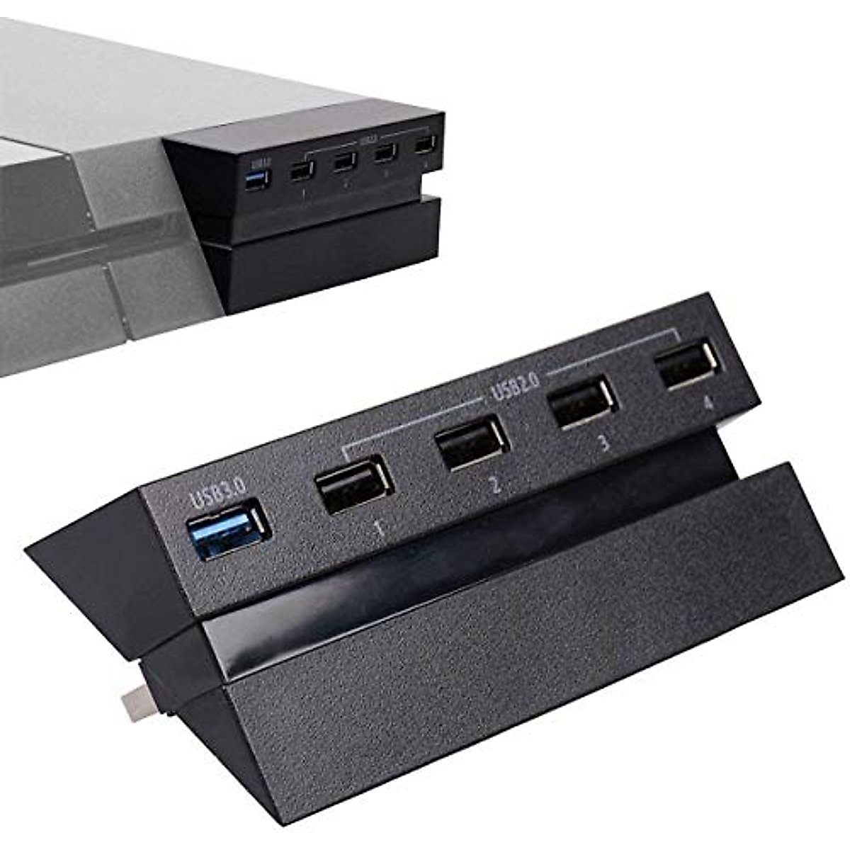 EEEKit 5 Port Hub for PS4, USB 3.0/2.0 High-Speed Expansion Hub Charger Controller Adapter Connector Compatible with Playstation 4 PS4 Gaming Console, Not for PS4 Slim, PS4 PRO
