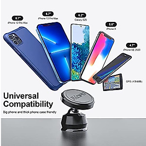 IKOPO All-Metal Magnetic Phone Holder for Car Dashboard, Universal Cell Phone Mount for Car with Strong Magnet Suitable for iPhone, Samsung, LG, GPS, and More