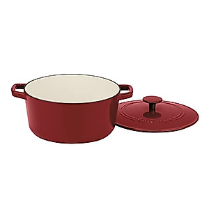 Cuisinart Chef's Classic Enameled Cast Iron Round Covered Casserole (Cardinal Red, 5- Quart)
