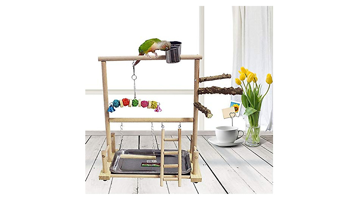 kathson Bird Play Stand for Small Birds - Safe & Fun
