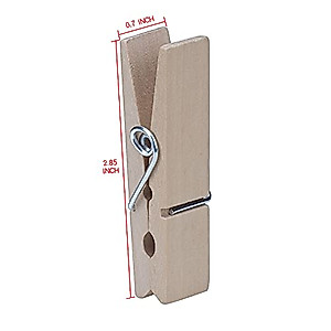 Large Wooden Clothespins 50pcs, Sturdy and Heavy Duty Clothes Pins for Hanging, Outdoor, Crafts