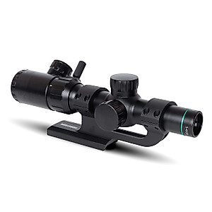 Monstrum 1-4x20 Rifle Scope with Rangefinder Reticle | ZR250 H-Series Offset Scope Mount | Bundle