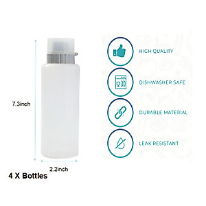 knc 4PCS 16OZ/450ml 5-Hole Plastic Squeeze Condiment Bottles, Leak Proof Refillable Condiment Container for Sauce Oil Vinegar Ketchup Mustard Salad Dressing Kitchen Accessories