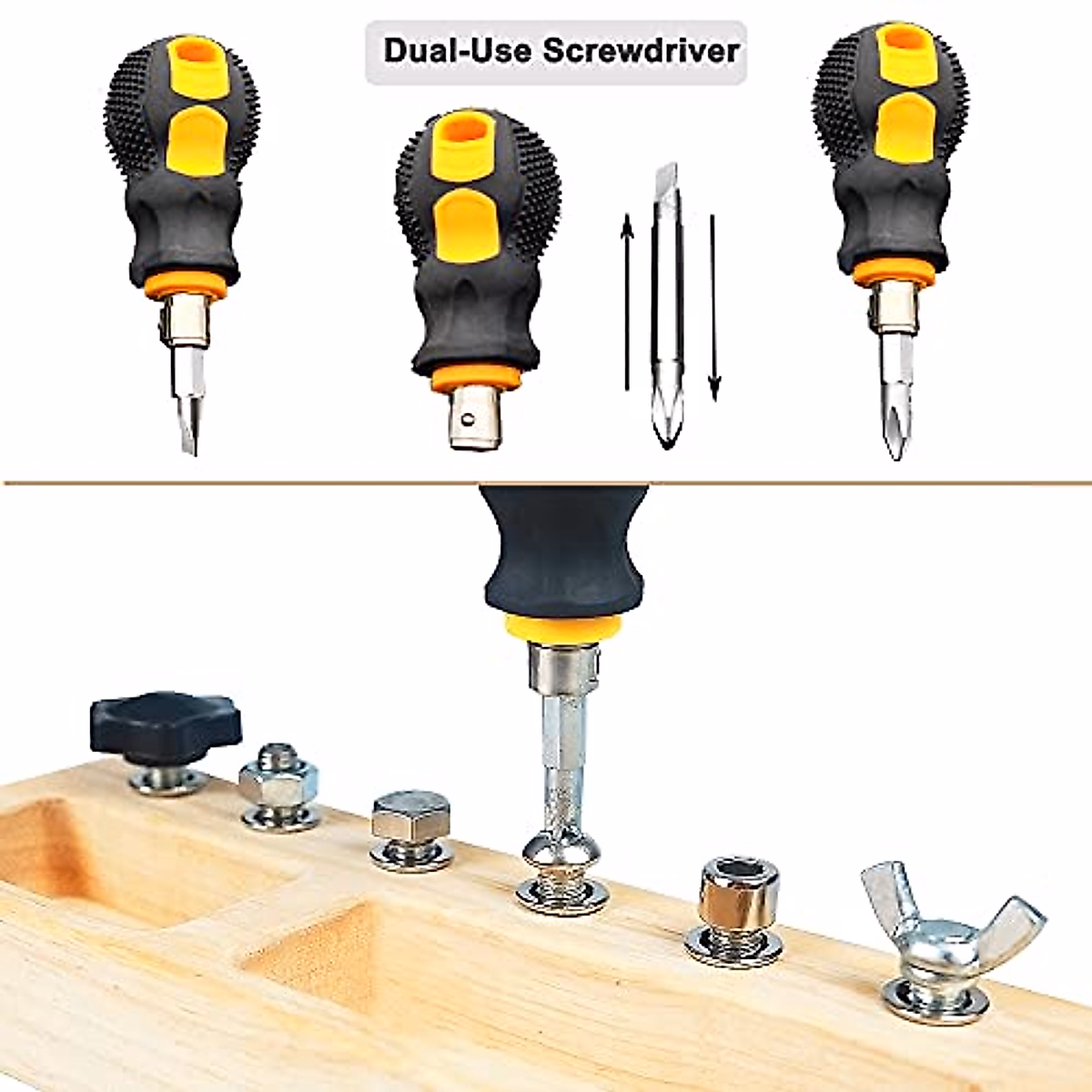 14 Pcs Kids Montessori Screwdriver Board Set, Wooden Screw Driver Activities Tools Montessori Toys for 3 4 5 Year Old, Basic Skills Educational Sensory Learning Toy for Kids Toddlers Preschool