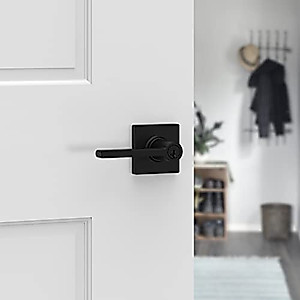 Kwikset Casey Keyed Entry Door Lever featuring SmartKey Security in Matte Black