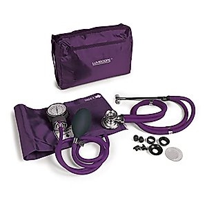 Lumiscope Professional Blood Pressure Kit - Stethoscope, Manual BP Cuff, Sphygmomanometer - Grape