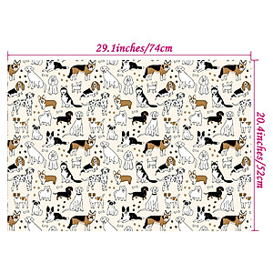 ZINTBIAL Dog Wrapping Paper for Birthday Baby Shower - Paw Print White & Black Puppys Gift Paper for Men Women Kids - 20 x 29 Inches, 6 Folded Sheets, Easy to Store…