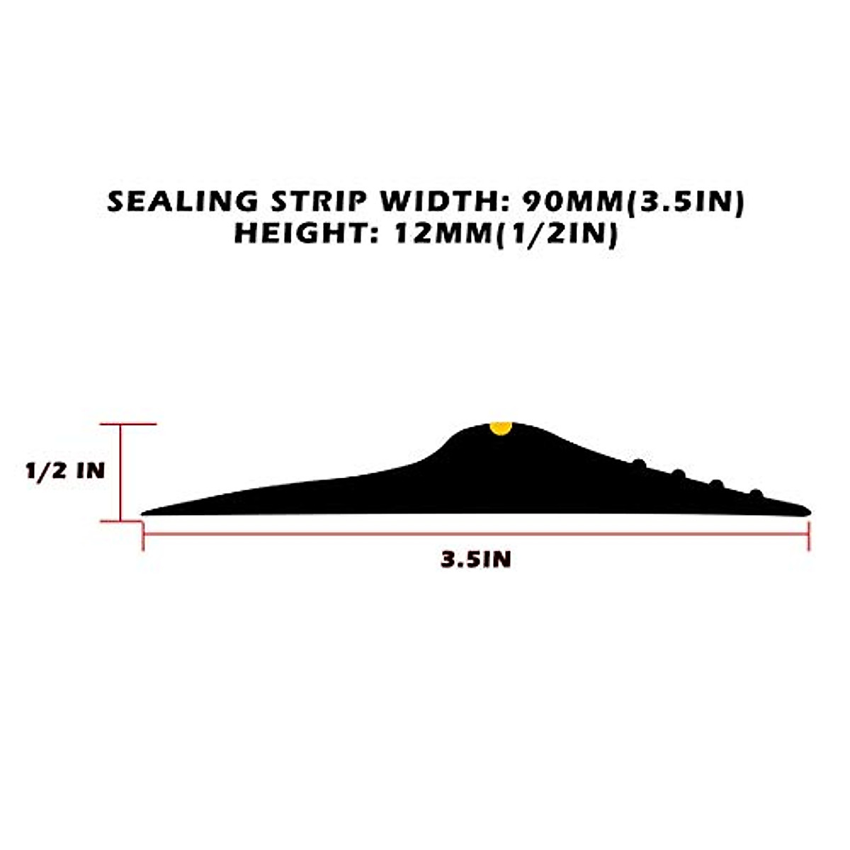 Universal Garage Door Bottom Threshold Seal Strip,Weatherproof Rubber DIY Weather Stripping Replacement, Not Include Sealant/Adhesive (10Ft, Black)