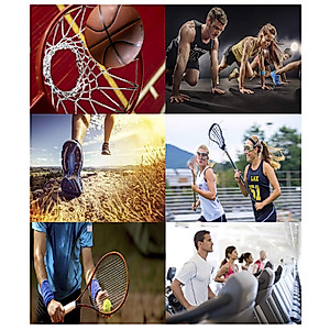 1SOCK2SOCK 6 Pack Performance Cotton Cushion Crew Athletic Sport Socks Moisture Wicking Arch Support Band White