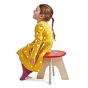 Tender Leaf Toys - Toadstool - Adorable Colorful Solid Wood Stool for Kids Age 3+