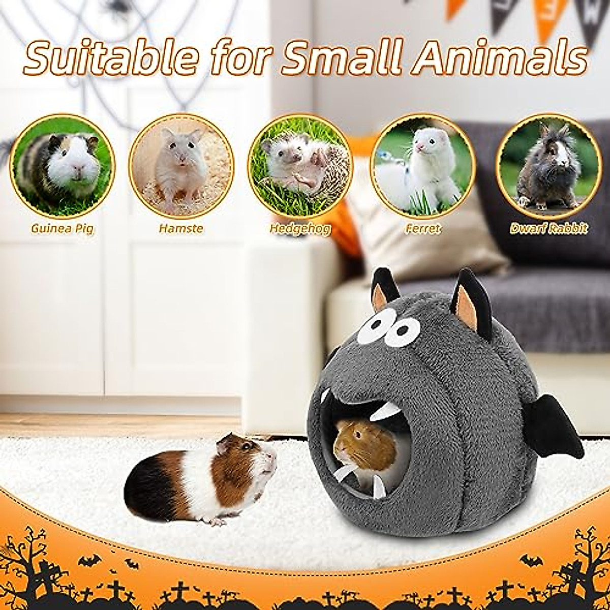 YUEPET Guinea Pig Bed Small Animal Hideout, Warm Cozy Halloween Monster Guinea Pig Hides for Guinea Pig Dwarf Rabbit Ferret Hamster Chinchilla Hedgehog