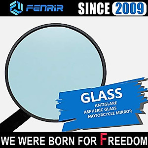 FENRIR CNC Aluminum Alloy Round Cafe Racer Retro Black Motorcycle Bar End Mirrors Side 22MM 7/8" Inch Handlebar Mirror Universal Rear View For M8/M6 Sport Naked Street Bike Cruiser Minimoto Scooter
