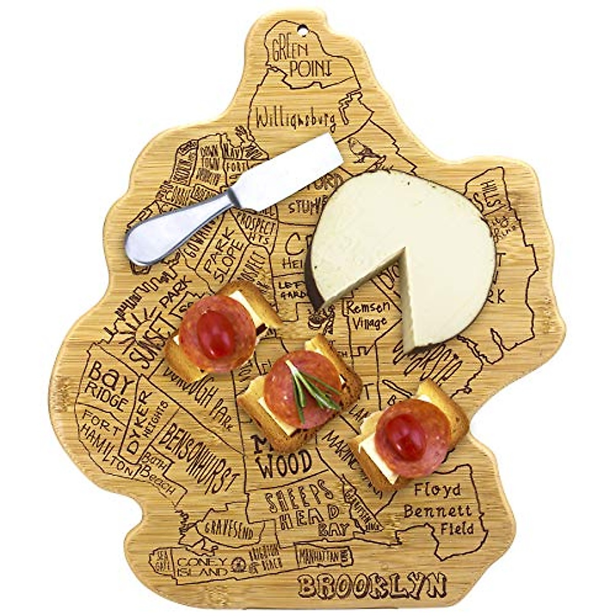 Totally Bamboo Brooklyn City Life Bamboo Serving and Cutting Board, 13-1/2" x 11-3/4"