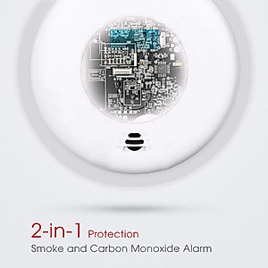 Combination Smoke and Carbon Monoxide Detector Alarm, Beeps Warning Smoke and CO Alarms for Basements Travel Home Office House Bedroom Living Room Car, Battery Operated,Comply with UL 217/2034, 1-Pack