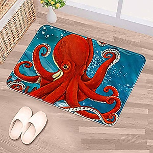 Octopus Close Up, Indoor Door Mat Durable Front Door Mats Entryway Rug Non-Slip Absorbent Area Rugs Resist Dirt Rugs for Room Decor, 24"x16"