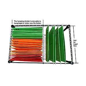 Finnhomy Premium 1-Tier Metal Rolling File Cart for Letter Size and Legal Size Folder, Black