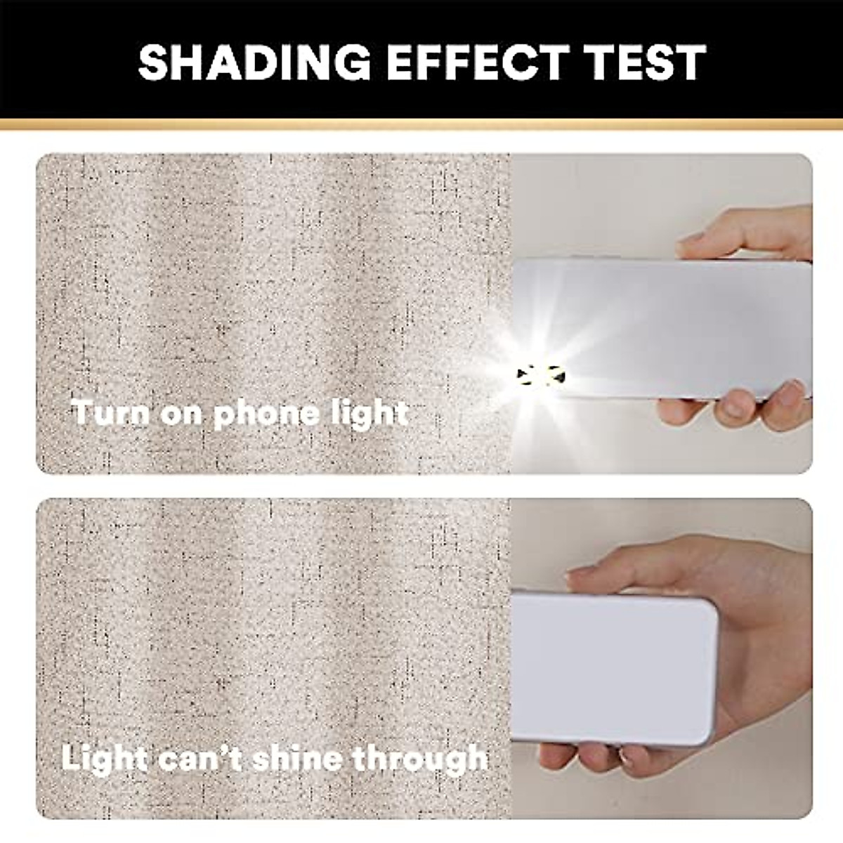 PrinceDeco Primitive Textured Linen 100% Blackout Curtains for Bedroom/Living Room Energy Saving Window Treatment Curtain Drapes, Burlap Fabric with White Thermal Insulated Liner (42 x 84in, Natural)