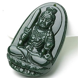 EASTCODE Fine Jewelry 100% Pure Natural Jade Hand Carving Acalanatha Bodhisattva Buddha Necklace Pendant