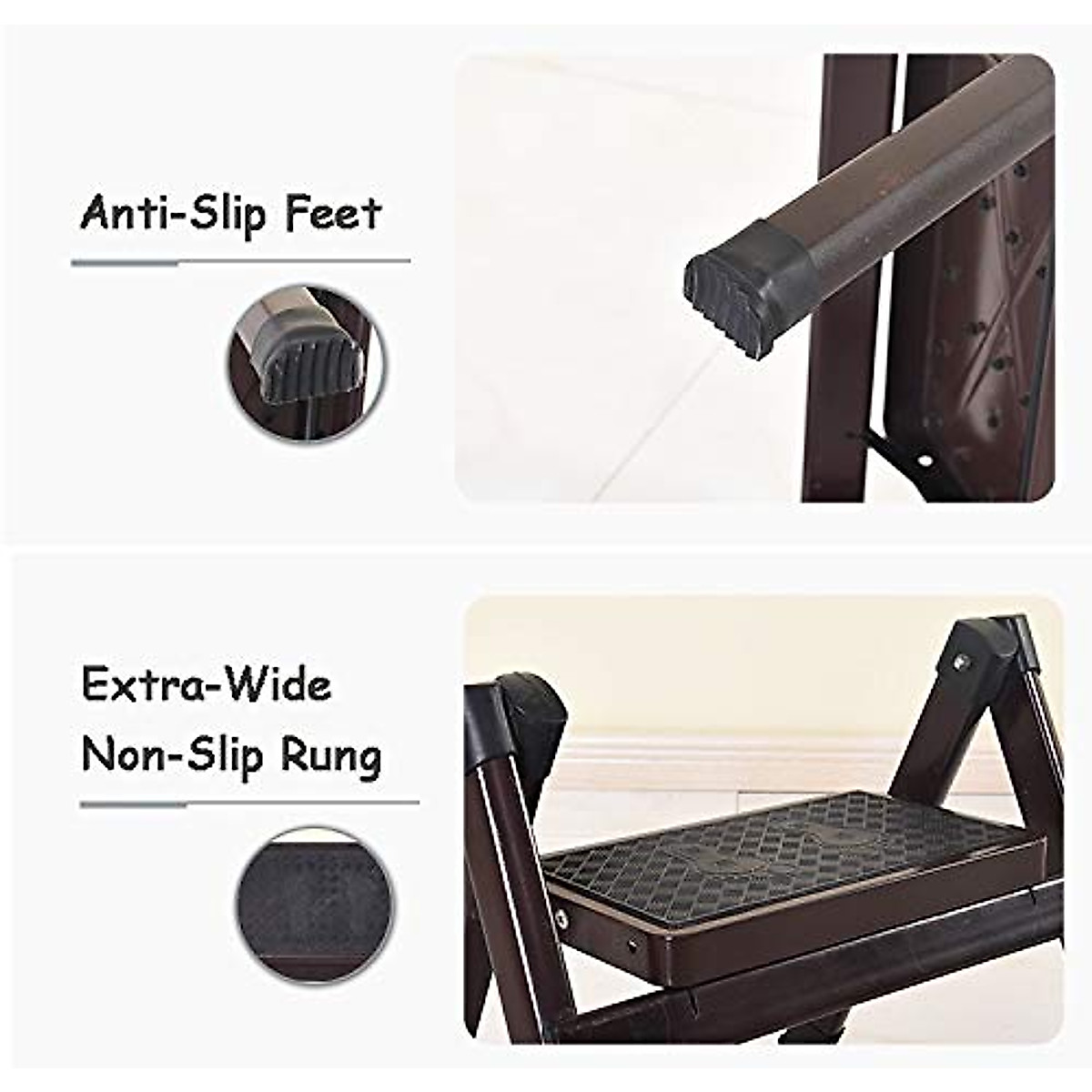 ZXZB Small Step Stool Potty Training, Girls Boys Folding Heavy Duty Mini Ladder for Bathroom/Green