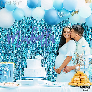 KatchOn, XtraLarge, Wavy Blue Foil Fringe Curtain - 3.2x6.4 Feet, Pack of 2 | Blue Water Streamer Backdrop for Beach Party Decorations | Under The Sea Party Decorations | Summer Decorations for Party