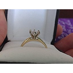 14k Yellow Gold Solid Wedding Engagement Ring - Size 7