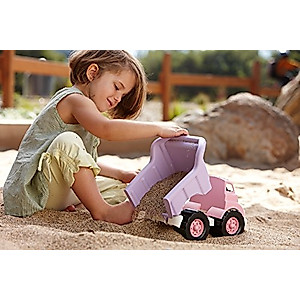 Green Toys Dump Truck in Pink Color - BPA Free, Phthalates Free Play Toys for Improving Gross Motor, Fine Motor Skills. Play Vehicles