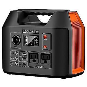 EnginStar 300w Power Station Bundle w/Carrying Bag 296Wh Portable Solar Generator Bundle w/Shockproof Storage Box for Renewable Energy Solar Power Generator, Emergency Backup Power, Outdoor Camping