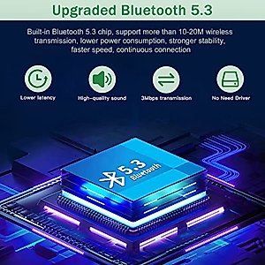 USB Bluetooth Adapter for PC - QGOO Bluetooth Dongle 5.3 EDR, Wireless Bluetooth Receiver for Desktop Computer Laptop Bluetooth Windows 8.1/10/11（red-013）