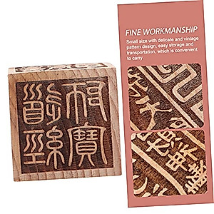 SEWACC Wooden Six Sided Seal Home Goods Decor Desktop Decor Wooden Stamps Wooden Seal Stamp Tabletop Chinese Seal Decorative Buddha Sturdy Buddha Stamp Reusable Buddha Stamp Chinese Stamp