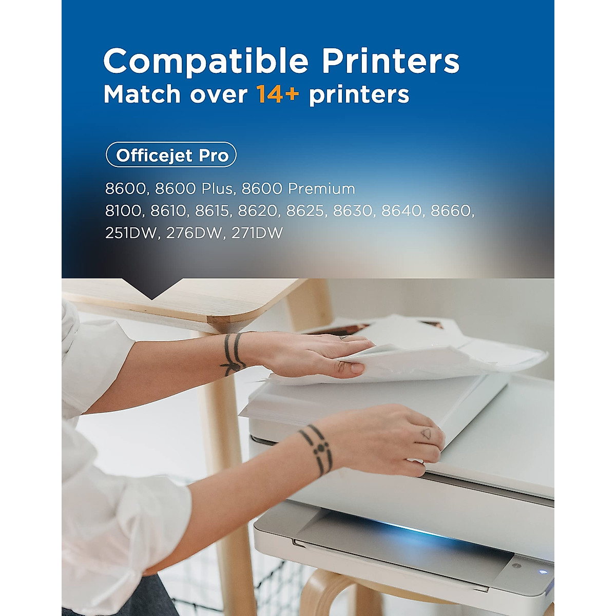 【5-Pack Larger Capacity】 950XL 951XL Ink Cartridges Combo Pack, Replacement for HP 950 951 XL Ink Cartridges, High Page Yield, Works with OfficeJet Pro 8600 8610 8620 8625 Printer (2BK/1C/1M/1Y)