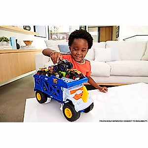 Hot Wheels Monster Trucks Monster Mover Rhino, Toy Car & Truck Hauler, Stores 12 1:64 Scale Monster Trucks or 32 Vehicles