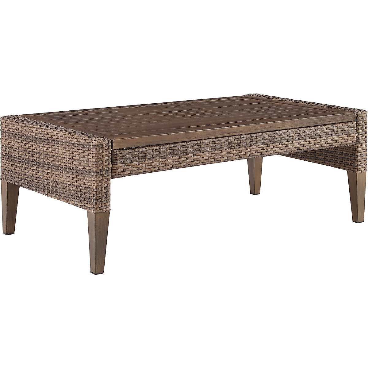 Crosley Furniture Capella Wicker Outdoor Coffee Table for Patio, Deck, Porch, Brown