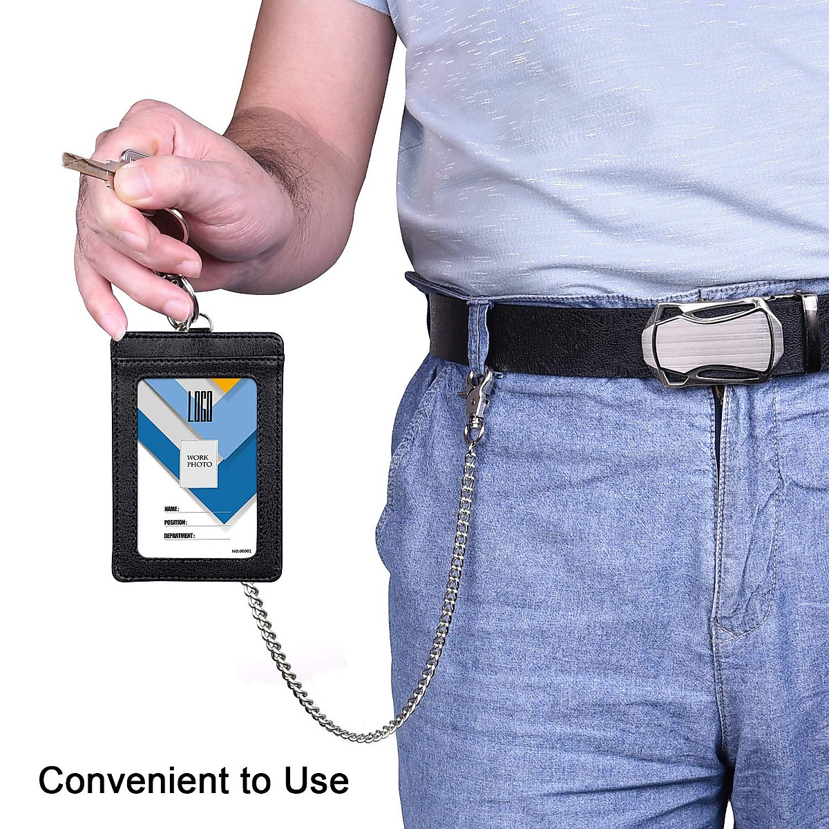 Wisdompro Wallet Chain, 16 inch Heavy Duty Pocket Keychain with Lobster Clasps and 2 Keyrings for Keys, Wallet, Jeans, Pants, Belt Loop, Purse and Handbag