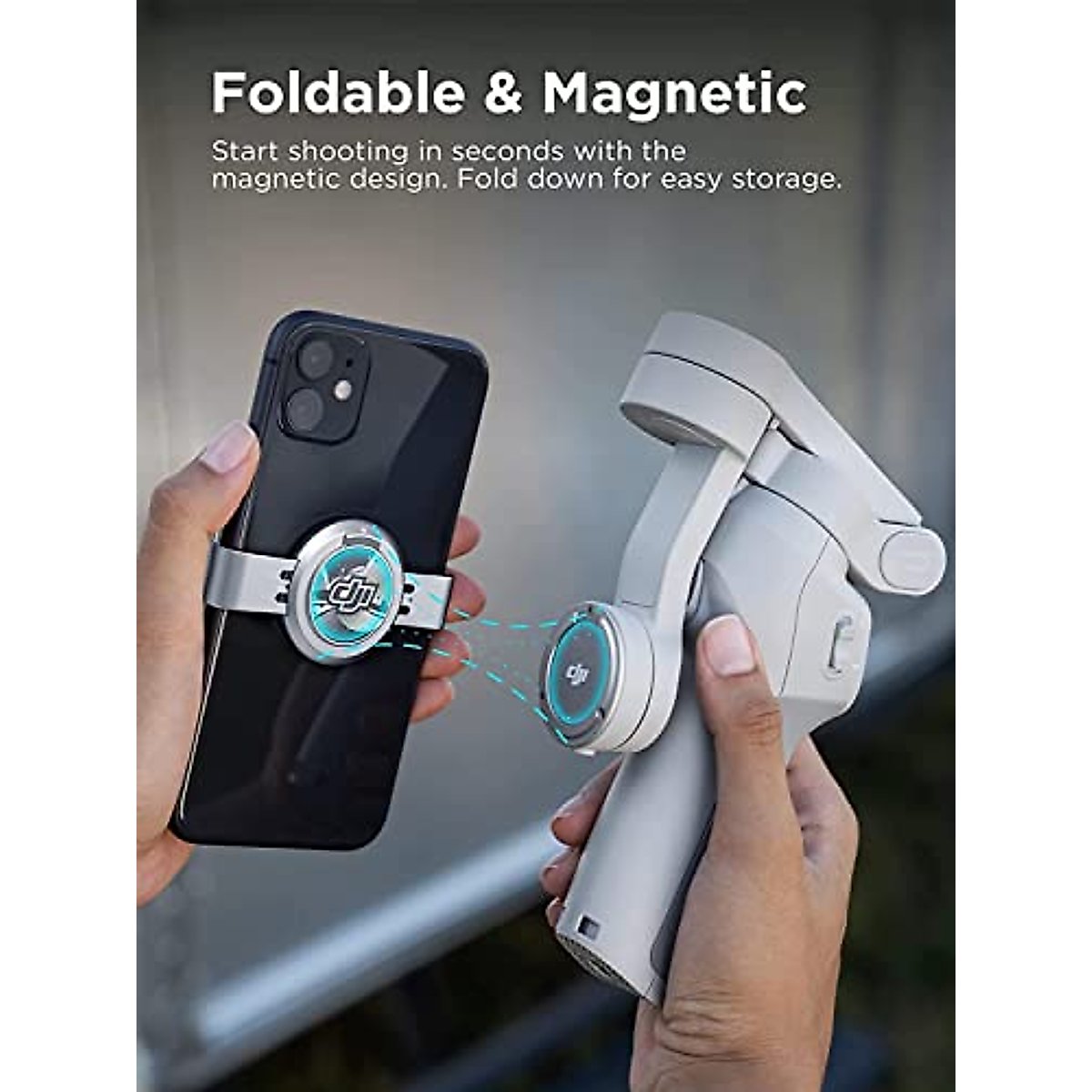 DJI OM 4 SE - 3-Axis Smartphone Gimbal Stabilizer with Tripod, Magnetic Design, Portable and Foldable, ActiveTrack 3.0, Story Mode, Vlogging Stabilizer, YouTube TikTok Video, for Android and iPhone