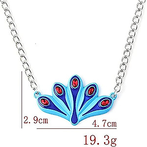 Lipeed Jewelry Blue Peacock Necklace, Blue Snake Bangle, Anime Peripheral Jewelry Necklace Bracelet Set Movie Game Jewelry Gift for Girls