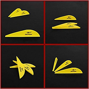 Letszhu Arrows Vanes 2.5 Inch Plastic Fletches Vane DIY Archery Arrow for Hunting Targeting (39 Pack) (Lemon Yellow)
