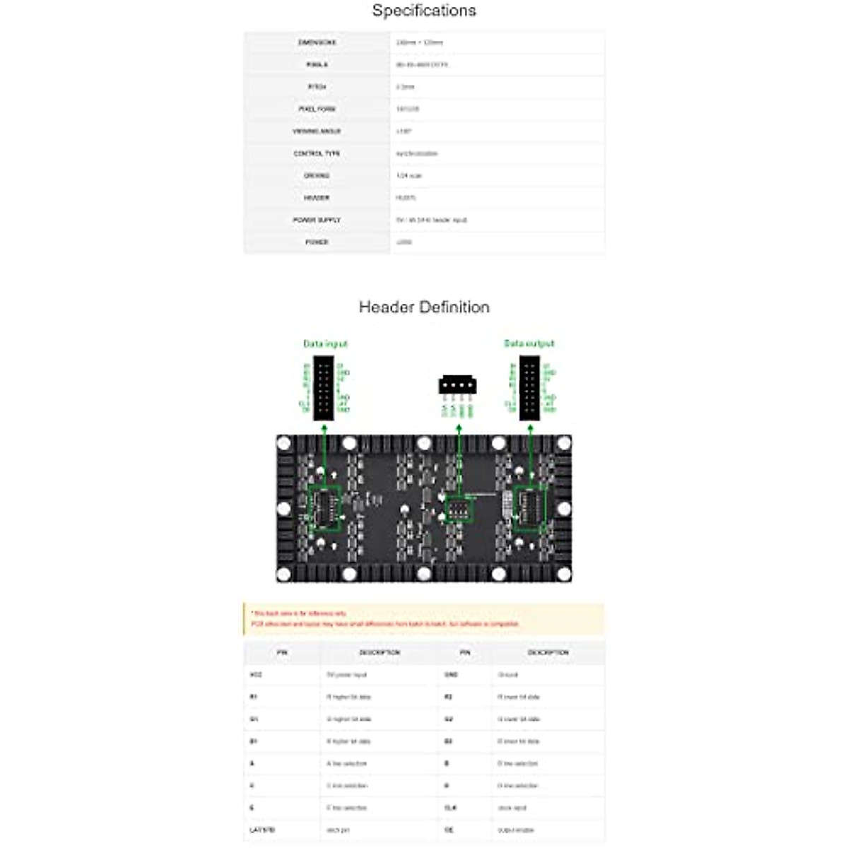 Coolwell Full Color RGB Flexible LED Matrix Panel for Raspberry Pi 4B+ 4B 3B+ 3B 2B+ Zero W WH Pico ESP32 Ardui 2.5mm Pitch 96×48 Pixels Adjustable Brightness and Bendable PCB