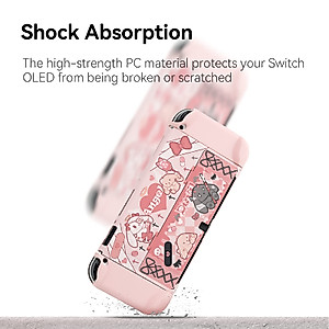 GeekShare Protective Case Slim Cover Case Compatible with Nintendo Switch OLED and Joy-Con - Shock-Absorption and Anti-Scratch - Gothic Bunny