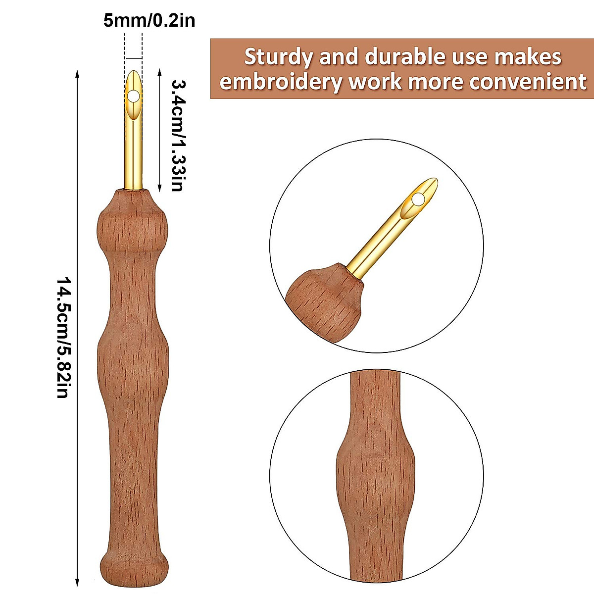 17 Piece Punch Needle Embroidery Kits Adjustable Rug Yarn Punch Needle Wooden Handle Embroidery Pen Needle Threader Punch Needle Cloth for Embroidery Floss Cross Stitching Beginner (Blue, Sky Blue)