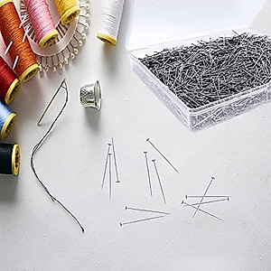 2000PCS Straight Pins for Crafts, Sewing Pins for Fabric Dressmaker Pins, Long 1 Inch Flat Head Pins for Quilting, Sewing, Jewelry DIY Fine Satin Pins