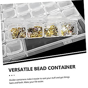 EXCEART 8 pcs Bead Plastic Nail DIY Dividers Compartment Diamond with Art Container Organizer Craft Lids Fishing Grids Embroidery Transparent Diamonds Adjustable Jewelry Storage Cases