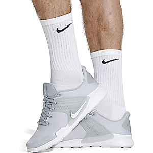 Nike Men's Dri-Fit Everyday Cushioned Crew Socks | Cotton (Everyday, White, Large, 6 Pairs)