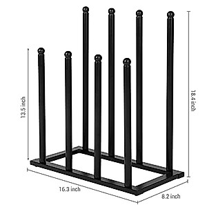 MyGift Modern Black Metal Entryway Boot Rack Organizer, Freestanding Shoe Rack and Tall Boot Shaper Storage Stand Holds up to 4 Pairs of Tall Boots, Set of 2