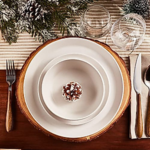 Stone Lain Stoneware Dinnerware Set, Service For 8, White Speckled