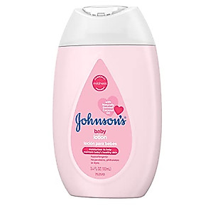 Johnson's Moisturizing Mild Pink Baby Lotion with Coconut Oil for Delicate Baby Skin, Paraben-, Phthalate- & Dye-Free, Hypoallergenic & Dermatologist-Tested, Baby Skin Care, 3.4 Fl. Oz