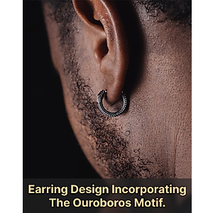 COPPERTIST.WU Ouroboros Earrings Small Huggie Hoop Earrings 925 Sterling Silver Earrings Hypoallergenic for Men Women