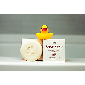 Relaxcation Unscented Baby Soap Bar - 4 Simple Ingredients - ORGANIC Coconut Oil, Olive Oil, Castor Oil and Moisturizing Cocoa Butter - All Natural Cold Process Soap Bar For Newborn, Baby, Kids