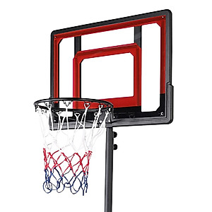 Ochine Portable Basketball System Backboard Adjustable Height 5.4FT-6.8FT, Basketball Equipment with 33 Inch Backboard and Wheels Youth Kids Outdoor Indoor Basketball Goal Game (Ship from USA)