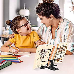 Metal Book Stand for Reading, Adjustable Book Holder Recipe Holder Potable Book Stand for Recipe Music Book Documents (Black)