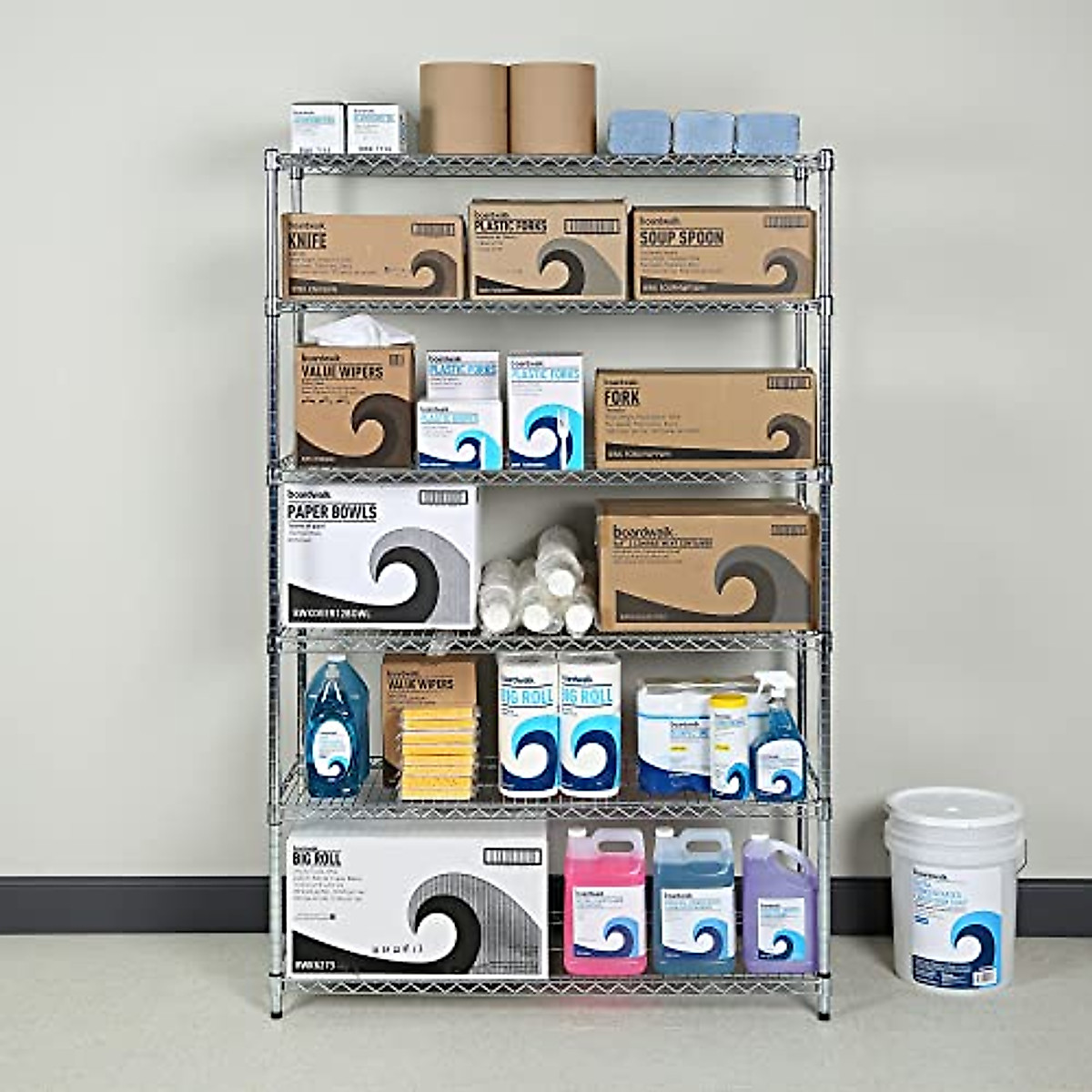 Alera NSF Certified 6-Shelf Wire Shelving Kit, 48w x 18d x 72h, Silver